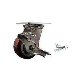 316 Stainless Steel Heavy Duty Swivel Top Plate Caster with Top Lock ...